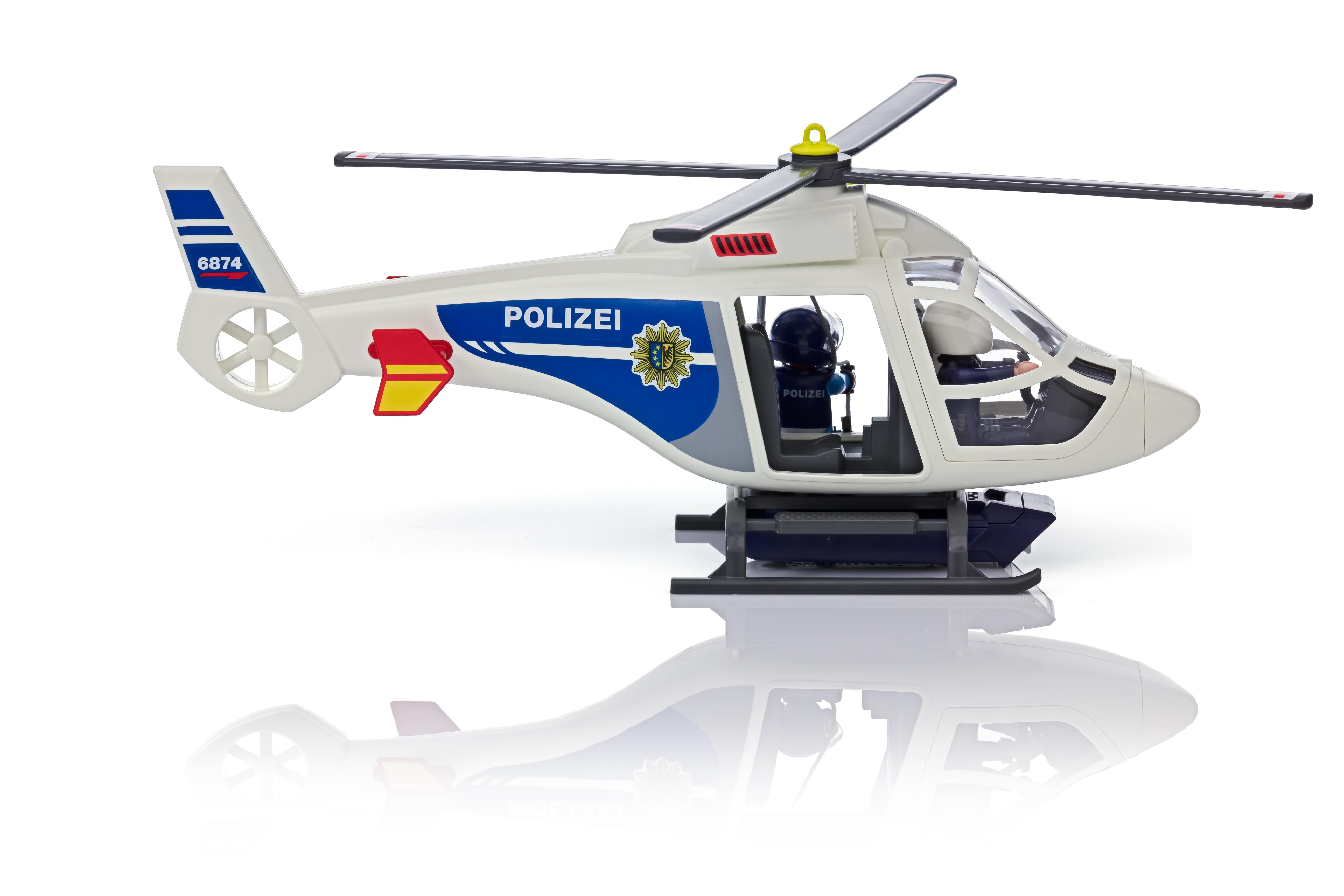 Police Helicopter with LED Searchlight - 6874