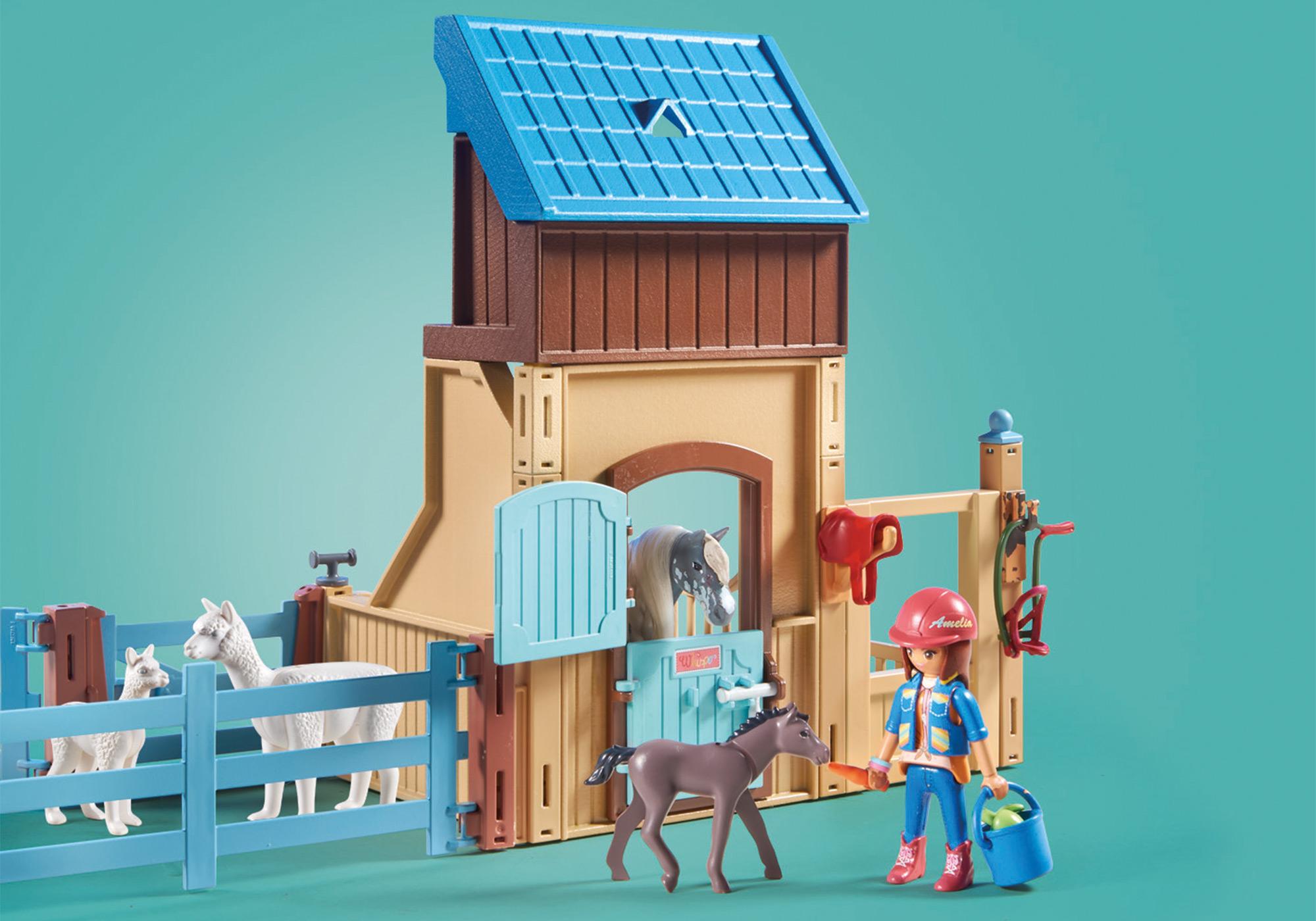 Amelia & Whisper avec box pour chevaux - 71353 | PLAYMOBIL®